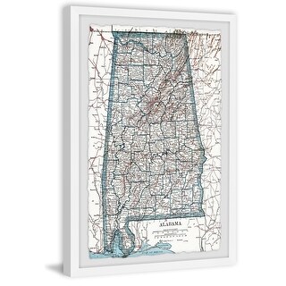 'Green Alabama Map' Framed Painting Print - Bed Bath & Beyond - 33068934