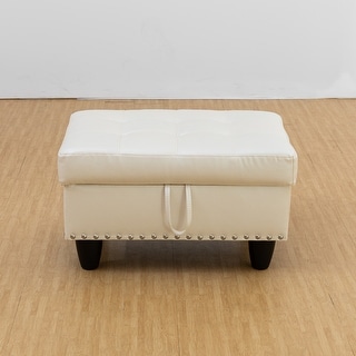Rectangular Upholstered Ottoman With Storage And Liquid Rod - Bed Bath ...