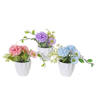 IH Casa Decor Artificial Carnation In White Pot Asstd - Set of 3 - Bed ...