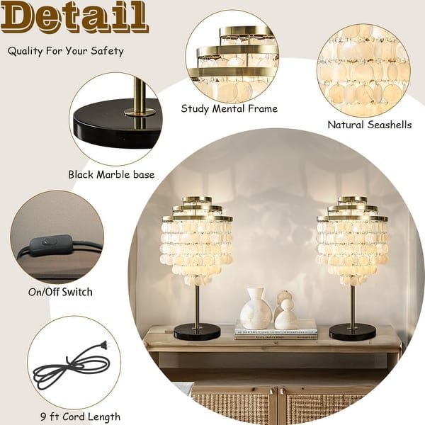 lamp with shells in base