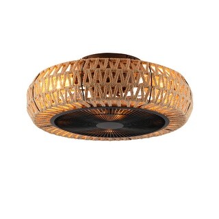 20" Vintage Rope Fan Light with Remote Control 6 Speed Adjustable ...