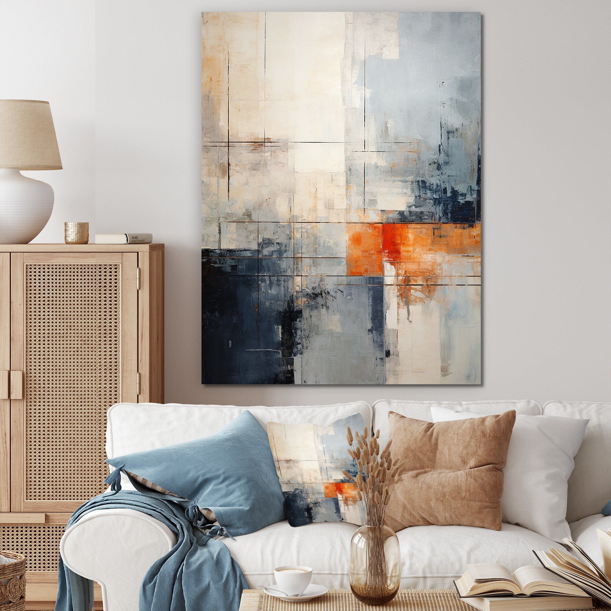 Designart "Collage Frozen Snow III" Abstract Collages Wall Decor - Bed ...