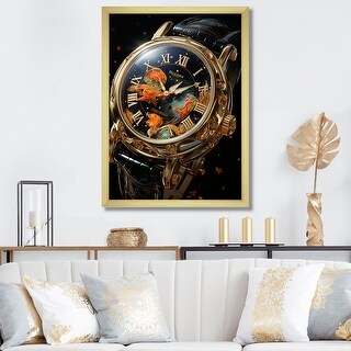 Designart "Tropical Luxuxy Watch III" Watches Framed Wall Art Prints ...