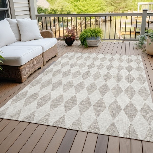 Machine Washable Indoor/ Outdoor Chantille Argyle Rug - On Sale - Bed ...