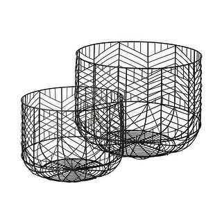 Idris Black Metal Geometric Mesh Bowls (Set of 2) - Bed Bath & Beyond ...