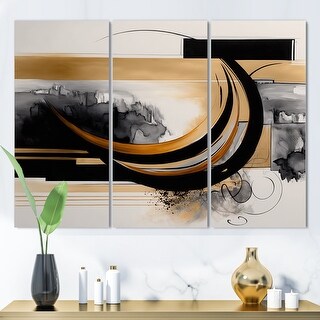 Designart "Gold Touch Art Deco II" Modern Transitional Canvas Art Print ...