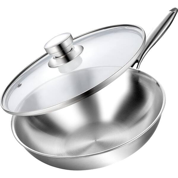 Stainless Steel Wok Pan with Lid - On Sale - Bed Bath & Beyond - 39864775