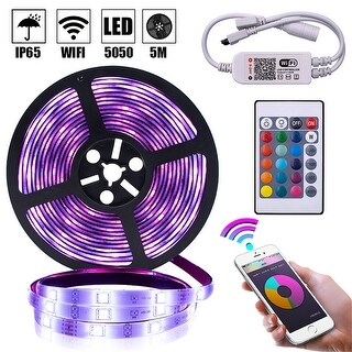 5M RGB 5050 Waterproof LED Strip light SMD 44 Key Remote - 7'9" x 10'6 ...