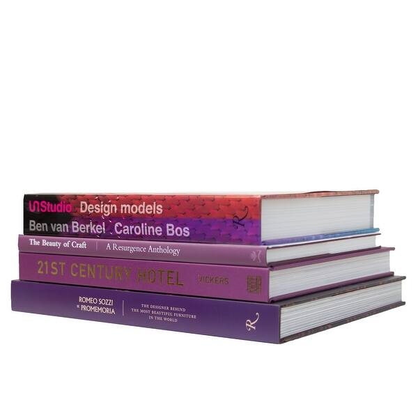 Decorative Books - Berry Coffee Table Stack - 4 Purple Books - Bed Bath ...