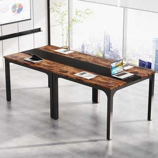 Extra Long 2-Piece Computer Desk for Two Person, Double Office Desks ...