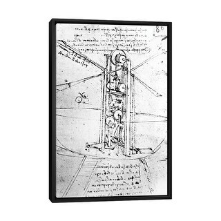 iCanvas "Vertically standing bird's-winged flying machine, fol. 80r ...
