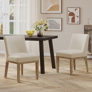 Camas Fabric Upholstered Wood Dining Chairs (Set of 2) by Christopher ...
