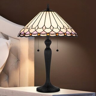 Luxury Glam Tiffany Table Lamp, 24"H x 16"W, with Posh Style, Matte ...