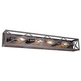 4 light farmhouse wall mounted lighting fixture with rubbed bronze ...