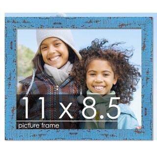 11x8.5 Shabby Chic / Farmhouse Blue Wood Picture Frame - UV Acrylic ...