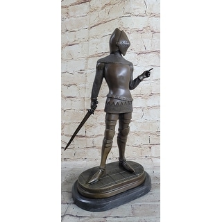 Bronze Sculpture Statue Figure Of Medieval Warrior Knight In Full Plate ...