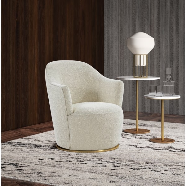 Modrest Vera Modern Sherpa Swivel Accent Chair - Bed Bath & Beyond ...