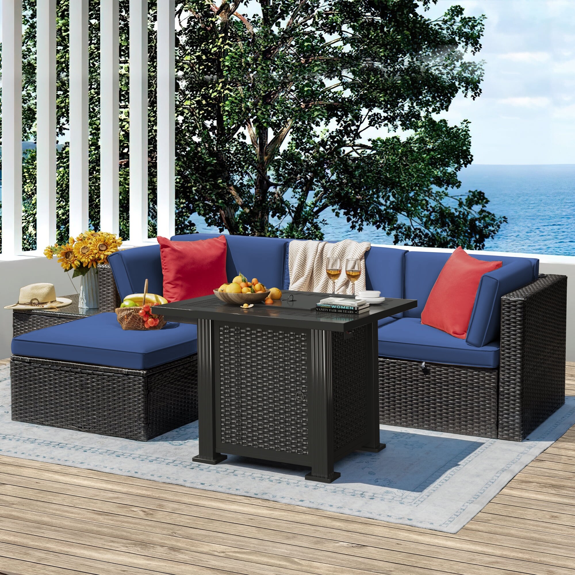 Fire pit rattan furniture store
