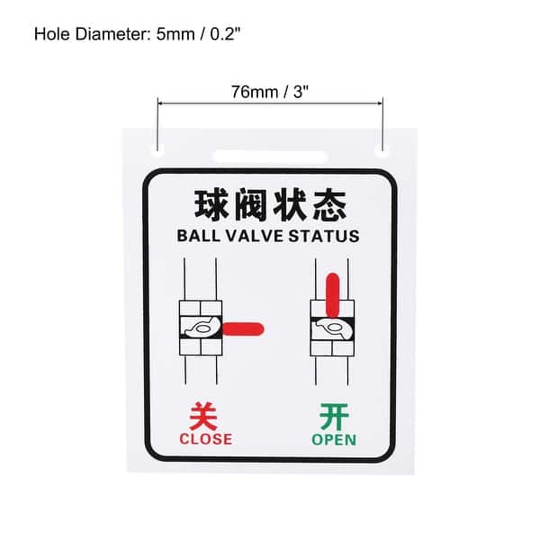 Valve Identifier Tag Ball Valve Status Open Close Label, Black on White ...