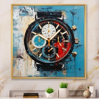 Designart "Watche Temporal Fusion" Watches Framed Canvas Print - Bed ...