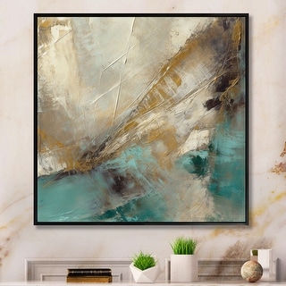 Designart "Beige And Green Forms In Painting I" Abstract Painting ...