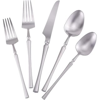 Silverware Set Flatware Set 18/10 Stainless Steel Matte Finished 20 ...