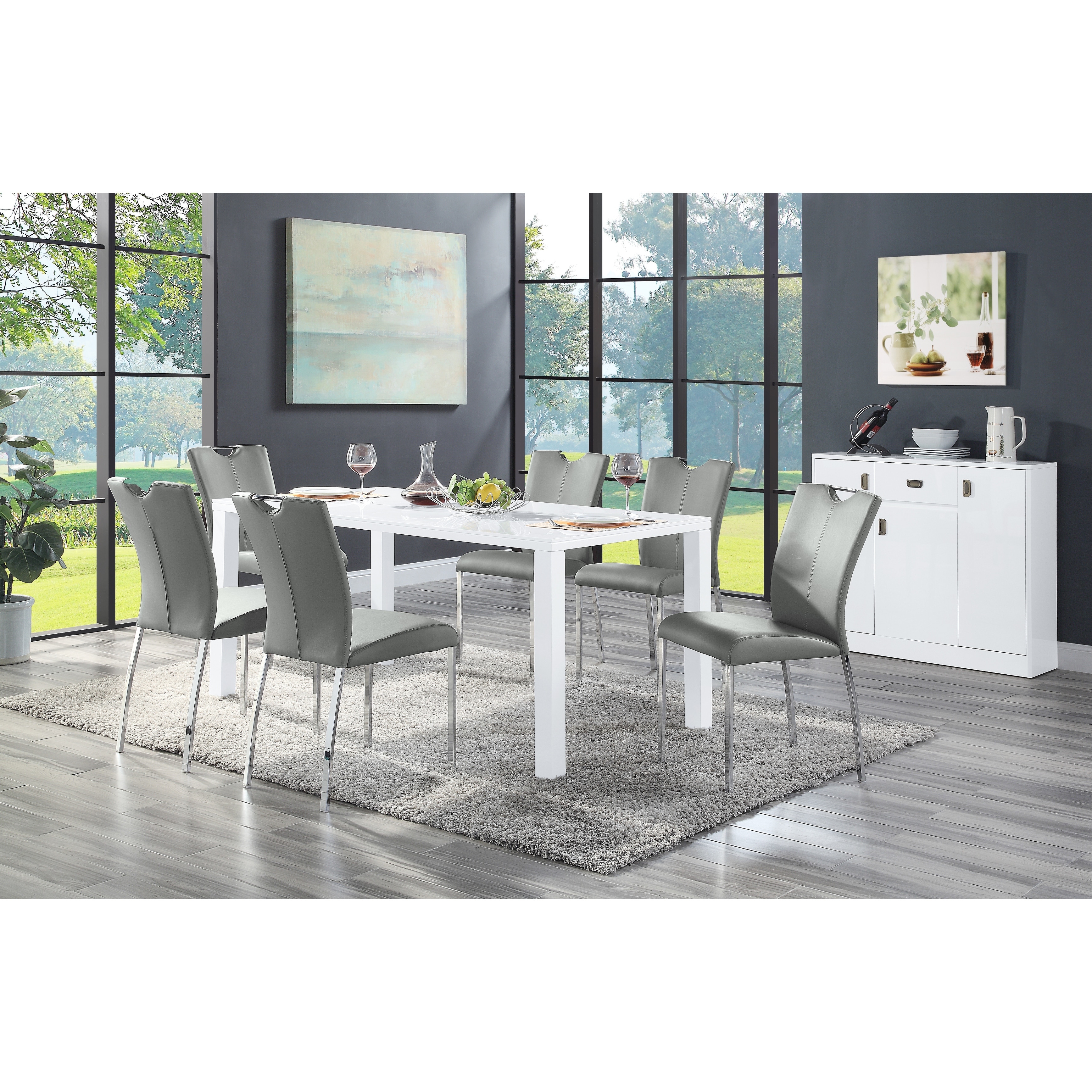 large white gloss dining table