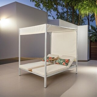 Outdoor Patio Sunbed Daybed with Cushions - Bed Bath & Beyond - 40540286