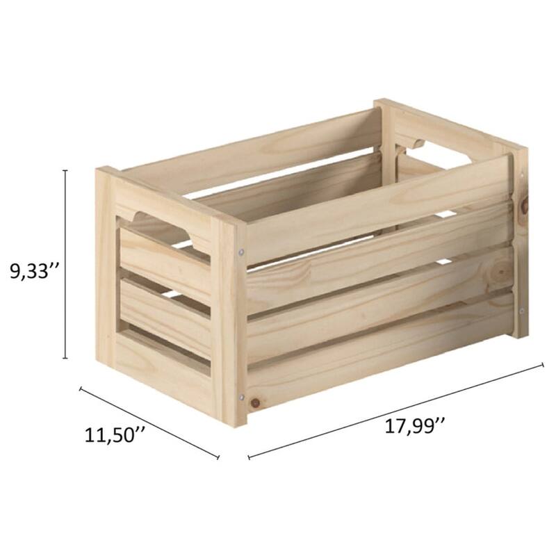 Slatted Crate (Set of 2) | Furniture Dash - Overstock - 40494600