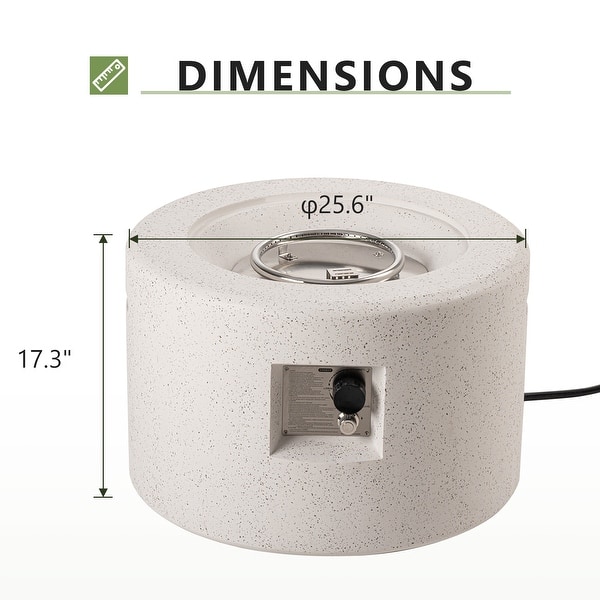 COSIEST Outdoor White Terrazzo Propane Fire Pit Table - Bed Bath ...
