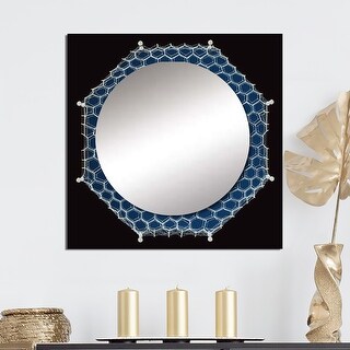 Designart "Hexagon Space Hive Infinity Matrix" Fractals Wall Mirror ...