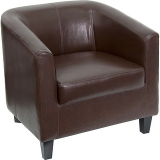 Brielle Brown Leather Lounge Office Reception/Guest Chair w/Sloping ...