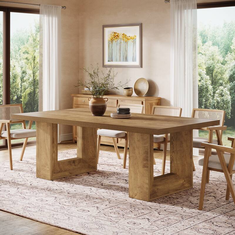 63'' Kitchen Dining Table for 6 People, Strong Geometric Legs - On Sale ...
