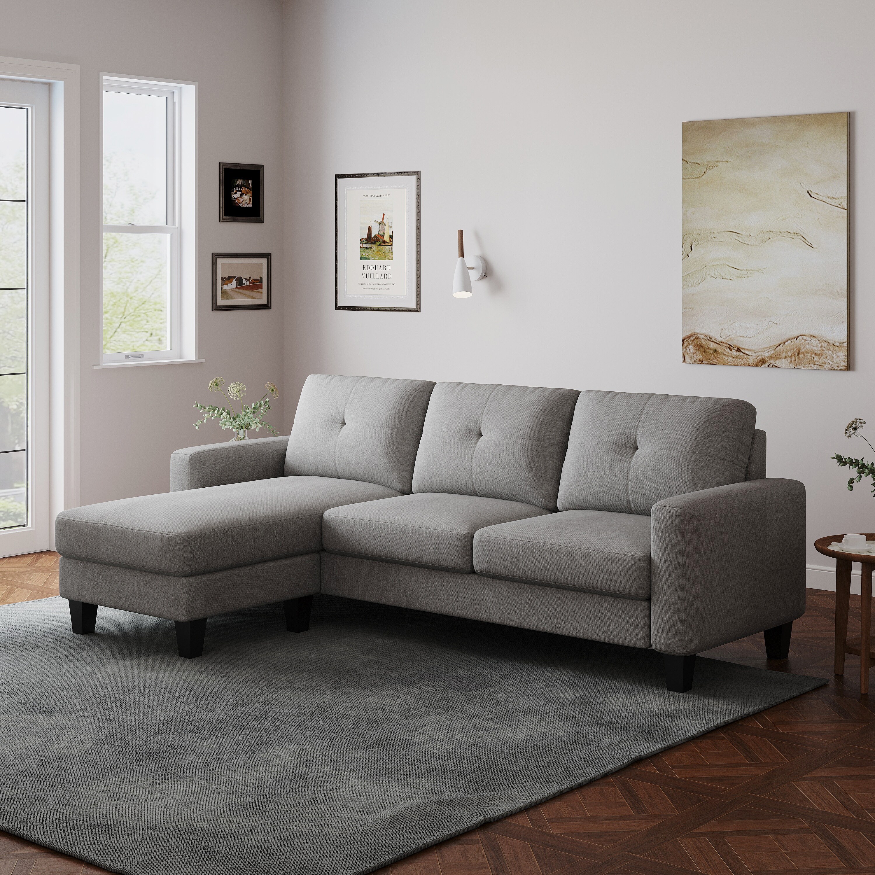 light grey right corner sofa