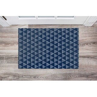 TRIANGULAR PRISM NAVY Indoor Door Mat By Kavka Designs - Bed Bath ...