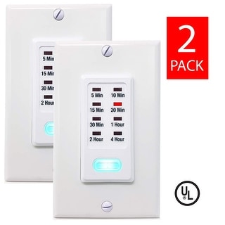 Light Timer Wall Switch 5-10-15-20-30 Minute and 1-2-4 Hour Countdown ...