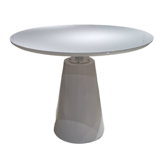 Nasa 36 Inch Modern Dining Table Round Lacquer Surface Pedestal Base ...