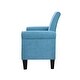 Modern Accent Chair Armchair Blue Tufted Armchair with Vintage Brass ...