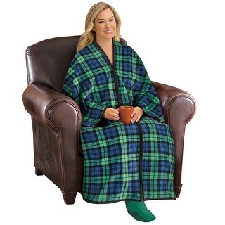 Classic Tartan Plaid Design Soft Fleece Cuddle Wrap - Bed Bath & Beyond ...