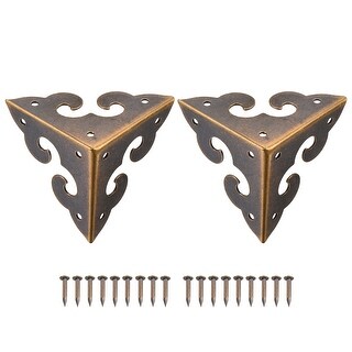 30x30x30mm Metal Box Corner Protectors Edge Guard, Bronze Tone 2pcs ...