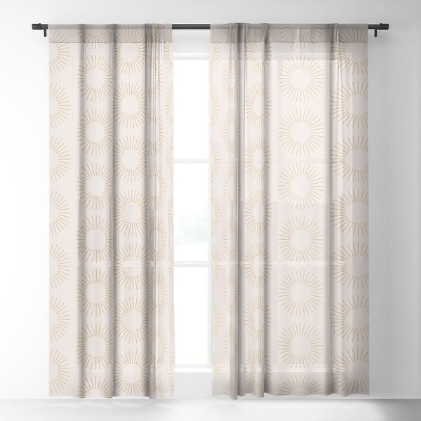 1-piece Sheer Minimalist Sunray Pattern Xiv Made-to-Order Curtain Panel ...
