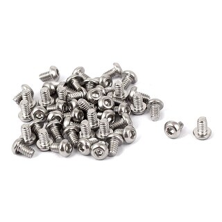 M2 x 3mm Full Thread Button Head Socket Cap Screw Silver Tone 50 Pcs ...