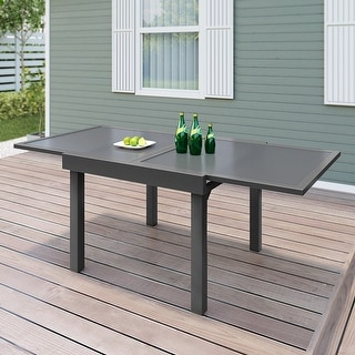 Outdoor Dining Extending Table Rectangular with Extension Leaf - See ...
