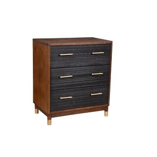 1554APB Dark Walnut & Black Compact 3 Drawer Chest - Bed Bath & Beyond ...
