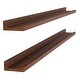 Walnut Picture Ledge, Vinyl Display Shelf, Wood Floating Shelf (Set of ...