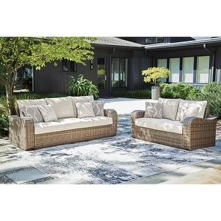 Signature Design by Ashley Sandy Bloom Beige 2-Piece Outdoor Upholstery ...