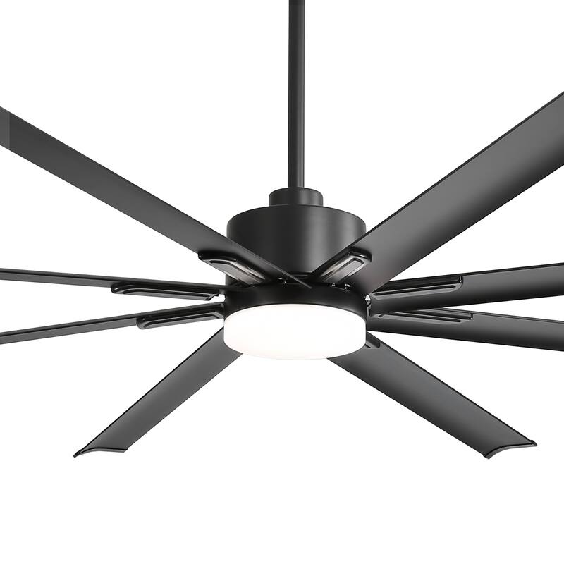 84" LED Black Ceiling Fan with Light Kit and Remote-8 Aluminum blade ...