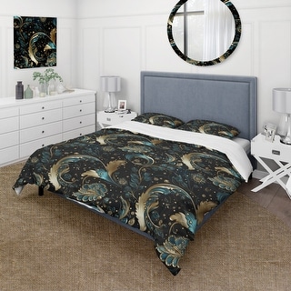 Designart "Gilded Luxe Paisley Pattern" paisley Bedding Cover Set With ...
