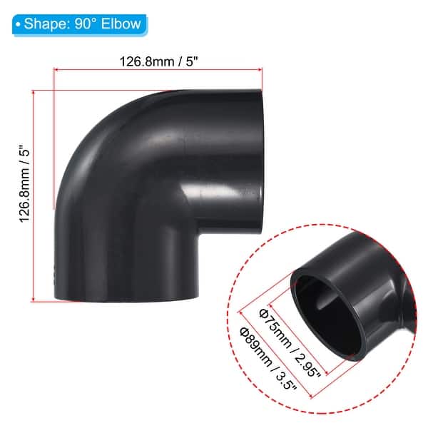 UPVC Pipe Fitting Elbow 75mm Socket 90 Degree Adapter Connector Gray ...