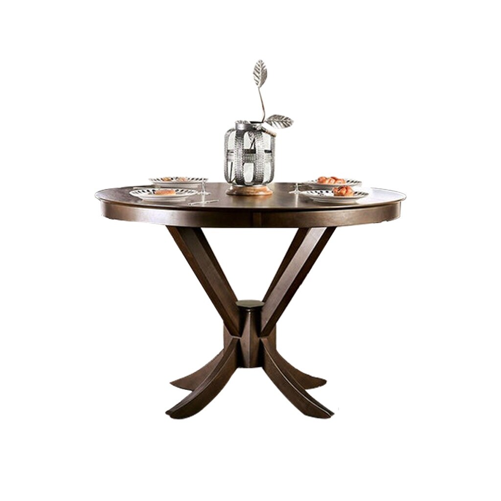 Traditional Dining Table 1pc Pedestal Base Round Table - Bed Bath ...